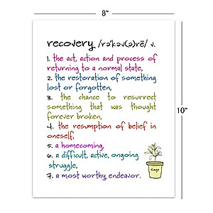 Sober - Sobriety Gifts for Women and Men - Alcoholism Recovery - Quotes Wall Decor - Alcohol and Drug Abuse Get Well Encouragement Gift - Recovery Poster - 8x10 Art Print - UNFRAMED