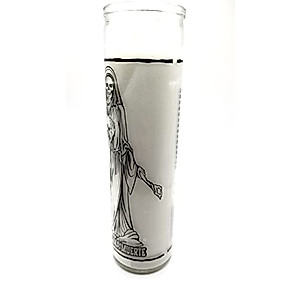 Holy Death (Santa Muerte) 7 Day White Candle -veladoras para la Santa Muerte , Santa Muerte Veladora-Santisima Muerte-7 Day Candle- devotional Candle- White Candle