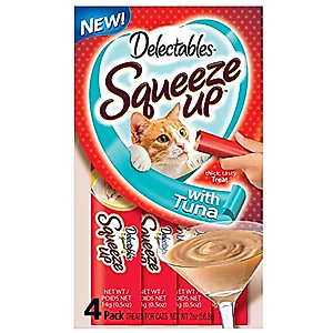 Hartz Delectables Squeeze Up Cat Treat, Tuna, 4Ct by HARTZ
