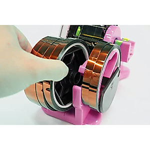 Pink Heat Tape Dispenser Sublimation - Multiple Roll Cut Heat Tape Dispenser 1" & 3"Core Double Reel Cores Sublimation for Heat Transfer Tape, Semi-Automatic Tape Dispenser with Compartment Slots