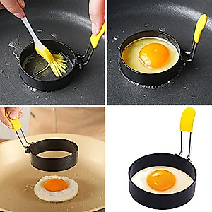 Bulckrew Egg Rings Mold Set, 2PCS Stainless Steel Egg Cooking Rings Cooking Tools, Pancake Mold for frying Eggs and Omelet