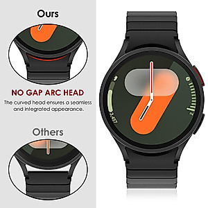 CHANCHY Stainless Steel Band for Samsung Galaxy Watch 7, No Gap Link Bracelet with Magnetic Clasp Metal Strap for Galaxy Watch 7 FE 6 5 4 Band 40mm 44mm 45mm 43mm 47mm 42mm 46mm for Men, Black