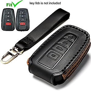 ZiHafate Car Key Fob Cover Case Compatible with Toyota Keyless Remote Control 2022、2021、2020、2019、2018、2017、2016 RAV4 Camry Corolla Avalon Tacoma Highlander 4Runner Tundra Prius Prado etc. （AN-Black）…