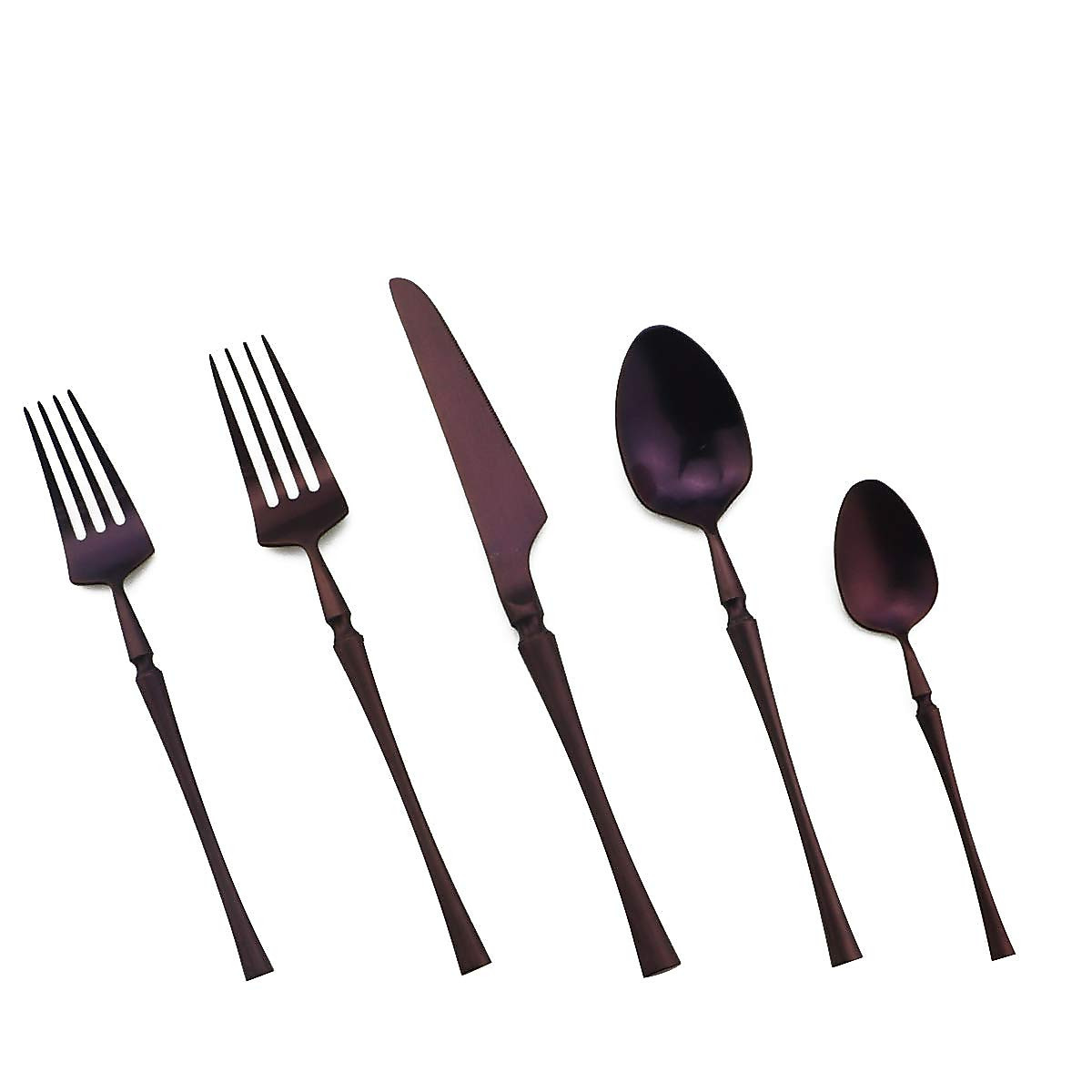 Gugrida Unique & Beautiful Flatware Set - 20 Piece Iridescent Silverware Sets | 18/10 Stainless Steel Reusable Cutlery Set | Purple Utensils Service For 4 with Dessert Fork, Knife, Spoon, Dinner Fork
