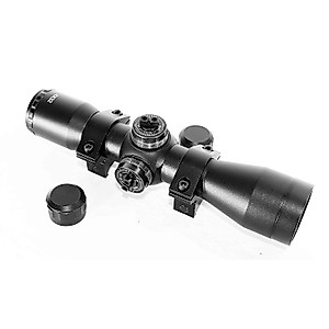 Trinity Hunter 4x32 Scope Sight for Gamo Big Cat 1250 .177 Caliber Air Rifle Mount Adapter Aluminum Black Tactical Optics Hunting Accessory Mil dot Reticle Target Range Single Rail.