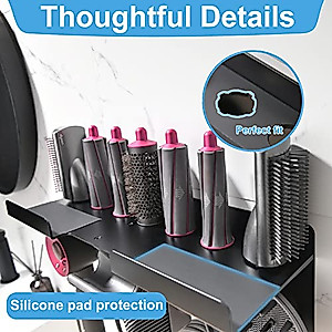 Wall Mount Holder for Dyson Airwrap & Hair Dryer,Perforated &Nail-Free Installation,2-in-1 Stand for Dyson Hair Dryer,Airwrap Holder Wall Mount for Dyson,for Bathroom/Bedroom/Barbershop