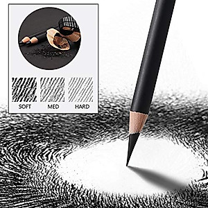 Professional Drawing Set - MARKART 10 Pieces Soft Medium and Hard Charcoal Pencils for Drawing, Sketching, Shading, Pencils for Beginners & Artists