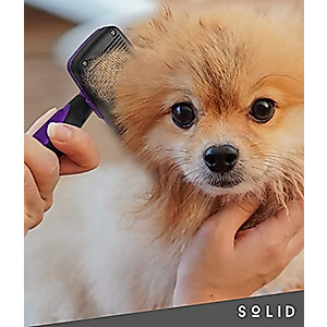 Pet Slicker Brush - Dog & Cat Brush for Shedding & Grooming - Dematting & Detangling Self-Cleaning Brushes for Dogs, Cats & Pets