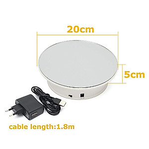360 Degree Electric Rotating Turntable Display Stand Rotary Ear Rings Bracelets Watch Mirror Showing Holder