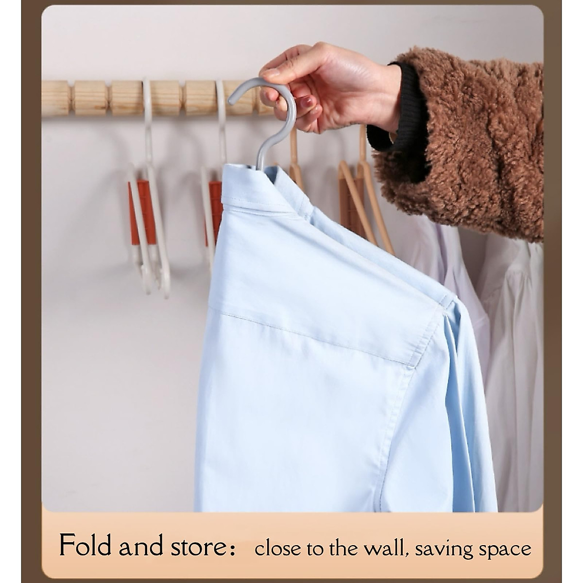 WRYLCYH 8 Pcs Foldable Hangers, Plastic Collapsible Hangers, Portable Folding Clothes Hanger, Foldable Travel Hangers, Foldable Hangers for Travel, Cruise, Home, Bedroom, Dorm (Green)