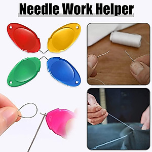 TOOVREN Needle Threader for Hand Sewing 12 Pcs Plastic Wire Hook Simple Threader for Needles Small Eye Needle Threader for Sewing Machine Needle Threader Tool for Sewing Crafting