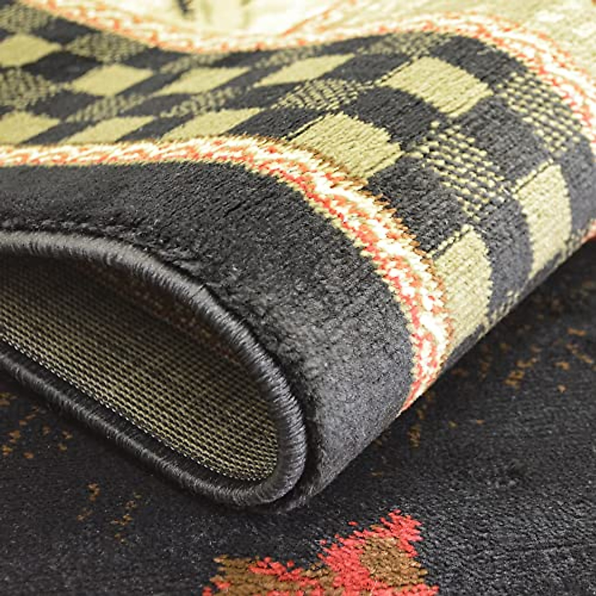 Rustic Lodge Black Bear 2x8 Area Rug, 2'3x7'7