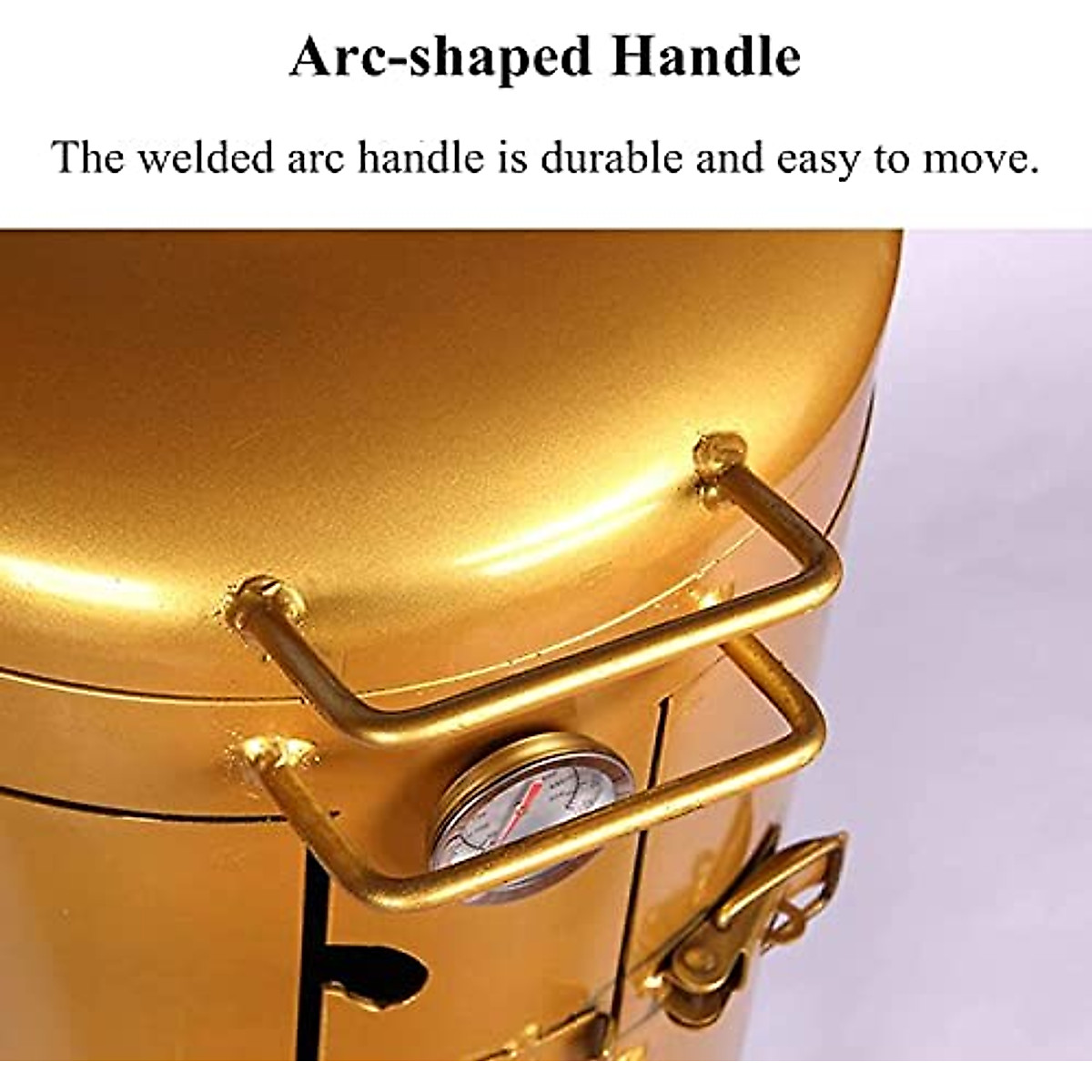 NEWCES Safety Certification Charcoal Barbecues Grills Freestanding Barbecues w/Lid & Grid Outdoor Portable Smoker BBQ for Picnic Garden Terrace Camping Travel Golden