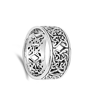 Women's Celtic Knot Eternity Fashion Ring .925 Sterling Silver Band Size 9