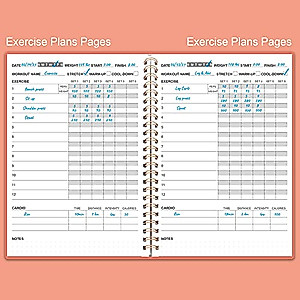 Fitness Planner for Women & Men - A5 Workout Log Book/Exercise Workout Log to Track Weight Loss, GYM, Bodybuilding Progress - Daily Health & Wellness Workout Journals, 5.8X8.25 In Workout Book