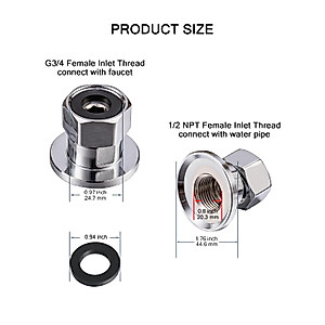 Commercial Sink Coupler Replace Commercial Faucet Parts Adjustable 1/2" NPT Female Eccentric Flange Inlet Brass fit 8" Center Wall Mount Faucets (2 Pcs)