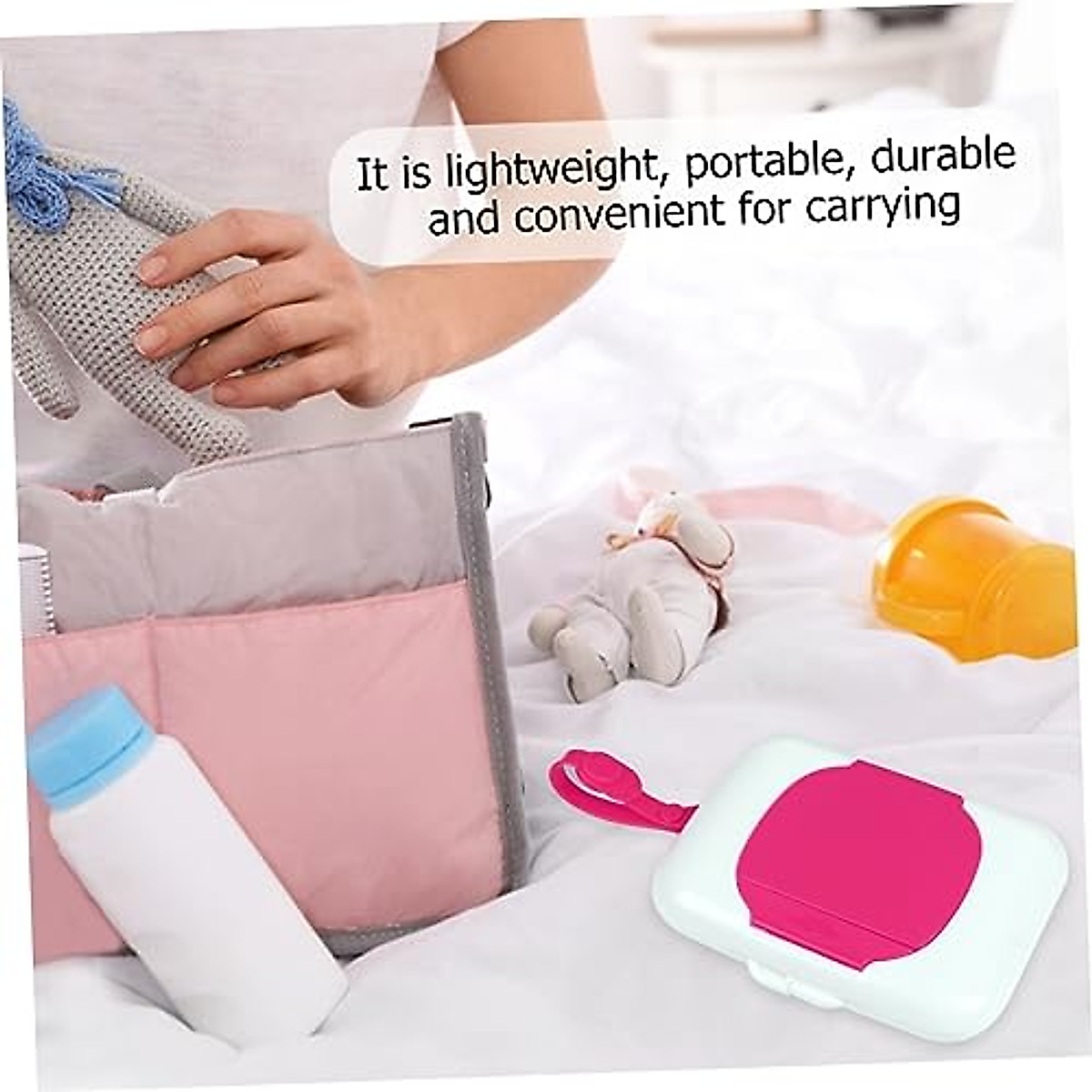 Toyvian Outgoing Baby Mouth and Hand Wipes Box Portable Wet Wipes Box Wipe Dispenser Plastic Container Plastic to go containers Infant Wet tissues Wipes case Plastic Baby Tissue Case Carry