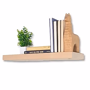 J Thomas Home Rustic Alder Wood Floating Shelf. ONE 1.5 Inch Solid Alder Wood Wall Shelf. Handmade in The USA. Heavy Duty Easy Mount Hidden Bracket. Qty 1 (Unstained, 11.25" D x 24" L)