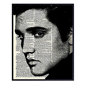 Elvis Dictionary Art - 8x10 Photo - Chic Unique Gift for Fans of The King, Graceland - Unframed Poster Picture Print