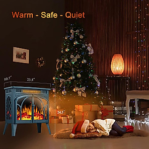 Rintuf Electric Fireplace Heater, 1500W Infrared Fireplace Stove with 3D Flame Effect, 5100BTU Electric Fireplace with Remote Control, Ideal for Indoor Outdoor Home Use
