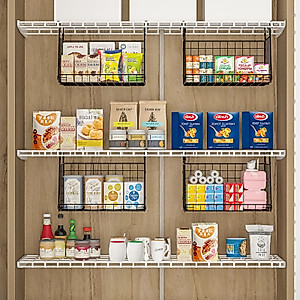 3-Pack Hanging Laundry Room Organizaton：Foldable Laundry Room Organizer Wire Shelf Basket with 360°Rotating Hooks Space Saving Over Washer and Dryer Shelves - Laundry Organization and Storage, Black