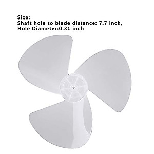 YiZYiF 16 Inch 3 Leaves Plastic Fan Blade Universal Household Standing Pedestal Fan Table Fanner Replacement Part White without Fan Nut