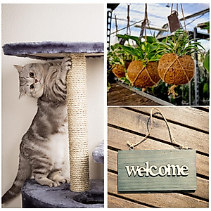 100 Feet Twisted Nautical Rope for Crafts, Thick Hemp Jute Twine, Brown (5mm)