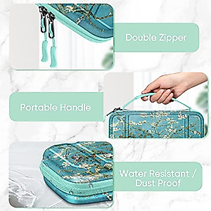 Fintie Carrying Case for Nintendo Switch OLED Model 2021/Switch 2017, [Shockproof] Hard Shell Protective Cover Travel Bag w/10 Game Card Slots for Switch Console Joy-Con & Accessories, Blossom