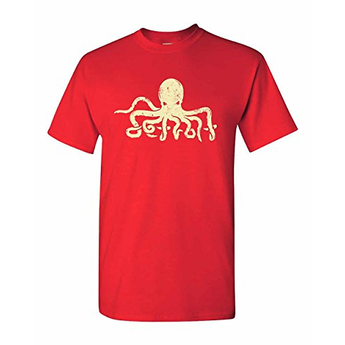 CreateMyTee | Detroit Octopus | Hockey Fan Mens/Womens Short Sleeve T-Shirt (Medium) Red