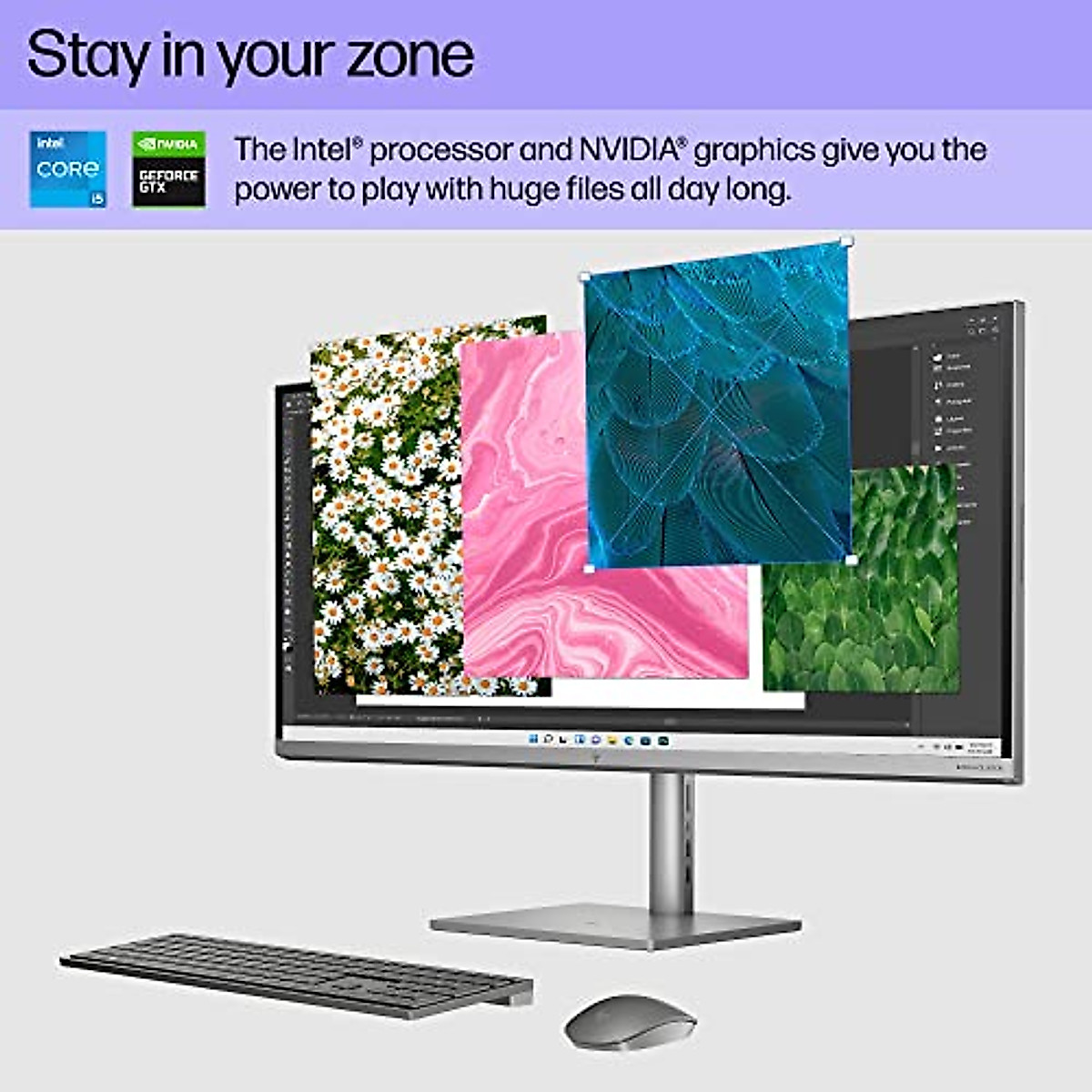 HP Envy 34 inch All-in-One Desktop PC, WUHD Display, Intel Core i5-12400, 16 GB RAM, 512 GB SSD, NVIDIA GeForce GTX 1650 Graphics, Windows 11 Home, 34-c1010 (2023),Silver