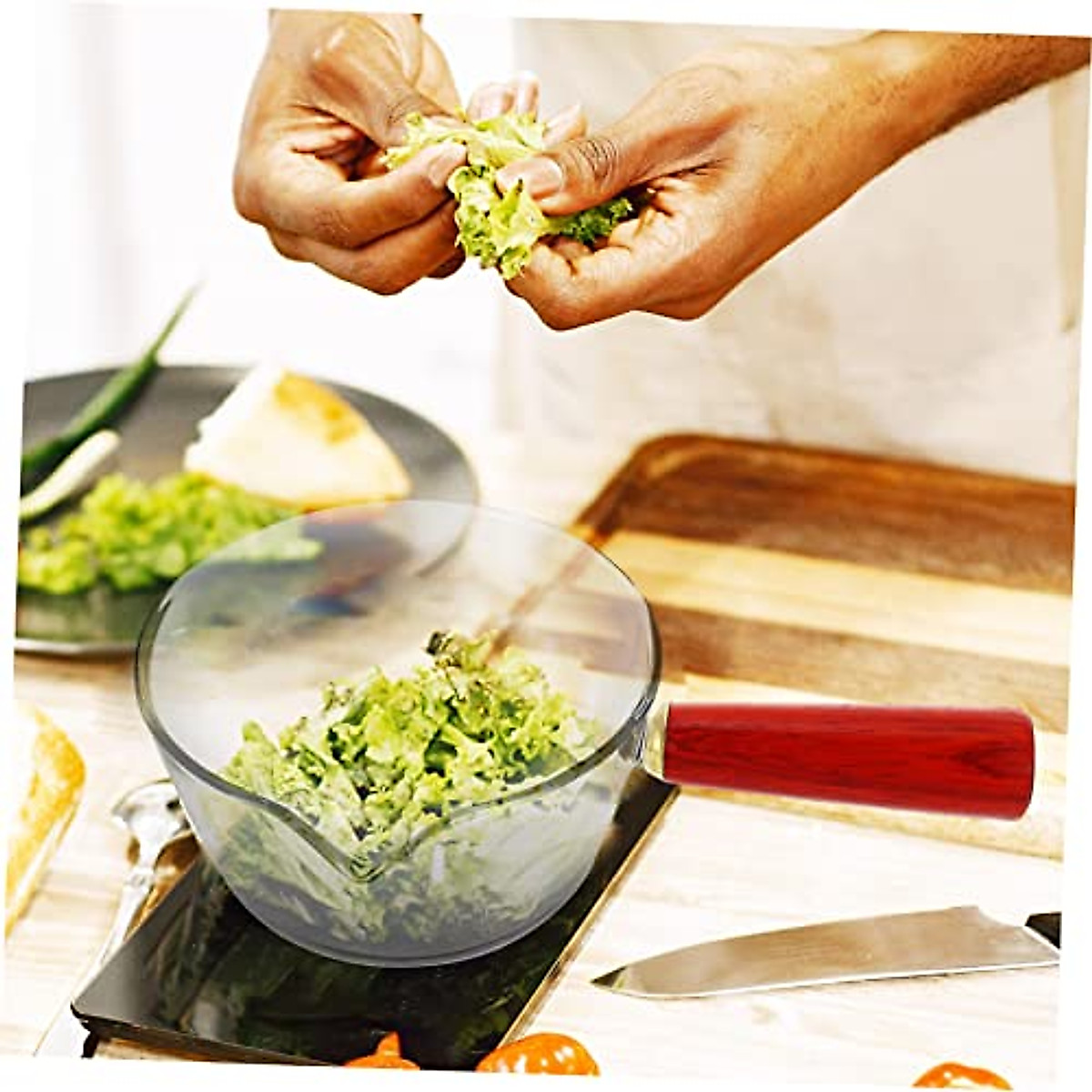 FUOYLOO small milk pot cooking saucepan small soup pot wax melting pot mini butter warmer spouted milk pot 1 qt saucepan with lid small pot serving bowl oven Glass French baby candy