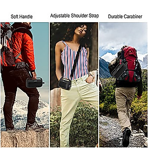 TXesign Silicone Case Cover for Bose SoundLink Flex Bluetooth Portable Speaker Travel Protective Carrying Pouch with Handle Anti-dust Plug for Bose SoundLink Flex (Black)