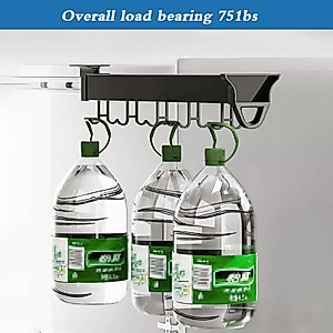 Dawselod 22in Wall Organizer for Brooms and Mops Pull Out Broom Holder with 20 Hooks Multifunctional Slide Broom And Mop Storage, Hanging Garage Storage Rack(Size : 56