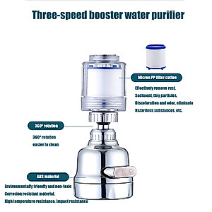 WXKN Stainless Steel Booster Faucet Filter, Splashproof Nozzle for Kitchen Bathroom