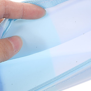 Silicone Pencil Case Pouch Bag Candy Color Pencil Case Cute Pen Case Silicone Pencil Case Small Cute Aesthetic Zipper Pencil Pouch for Travel Cosmetics Makeup Sky-blue