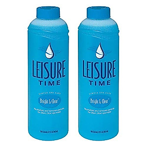 LEISURE TIME A-02 Bright and Clear Clarifier for Spas and Hot Tubs (2 Pack), 1 Quart & Leisure Time 30241A Foam Down Cleanser for Spas and Hot Tubs, 32 fl oz (Package May Vary)