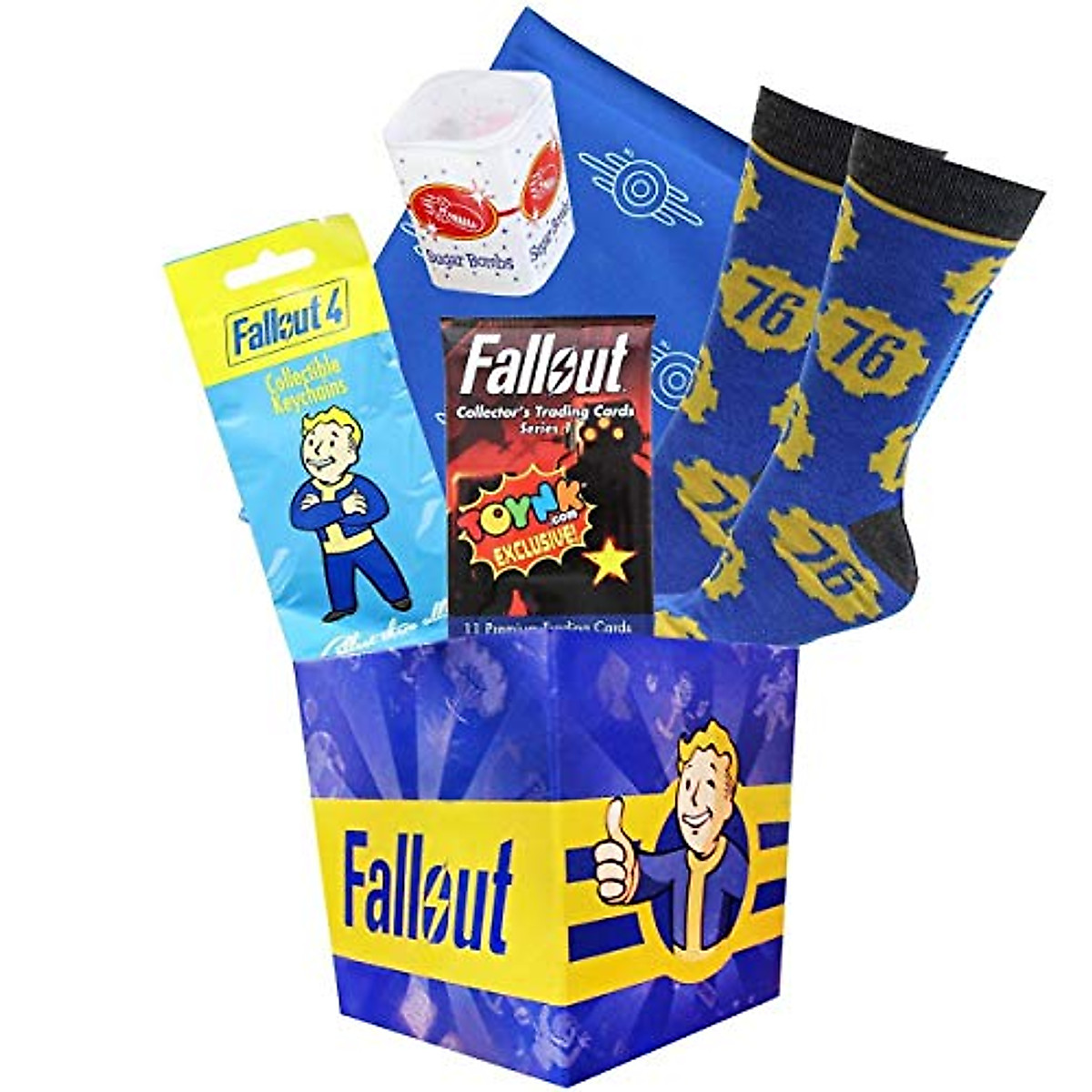 Fallout Series 3 Looksee Mini Box with Fallout 76 Socks, Trading Cards and More