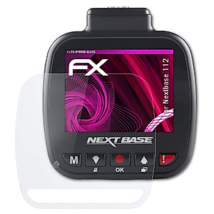 atFoliX Plastic Glass Protective Film compatible with Nextbase 112 Glass Protector, 9H Hybrid-Glass FX Glass Screen Protector of plastic