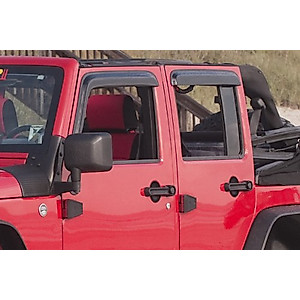 Rugged Ridge | Window Rain Deflectors | 11351.12 | Fits 2007-2018 Jeep Wrangler JKU 4-Door
