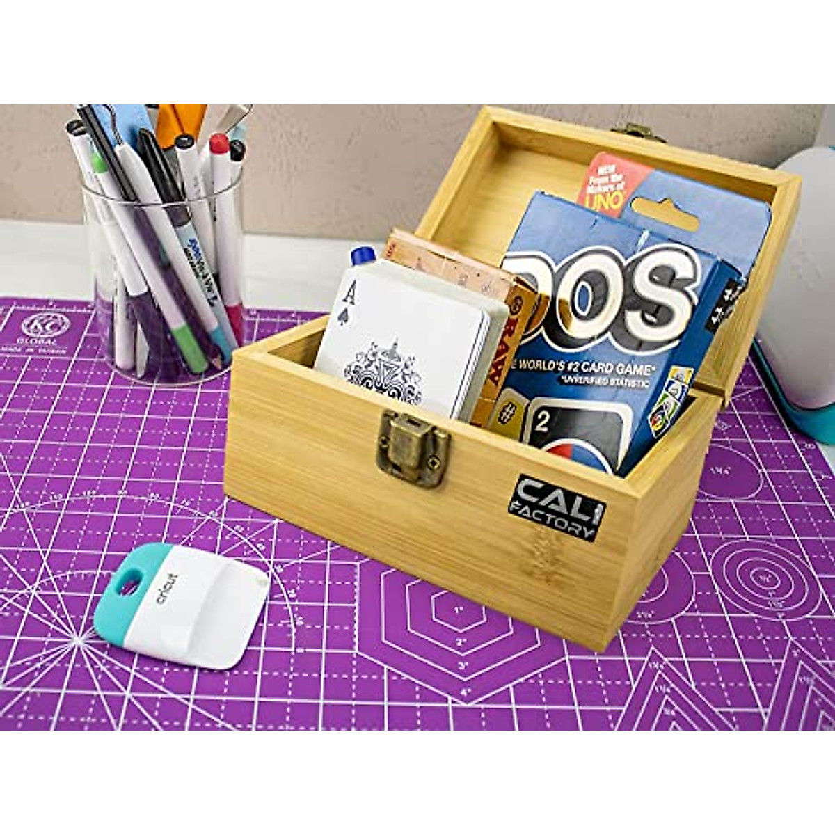 Cali Factory - Marilyn Monroe Design 3D Bamboo Box, Lenticular Flip Image On Natural Bamboo Wooden Box to Organize All Your Accessories with Hinged Lid (Trippy)