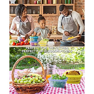 DGitaor Collapsible Silicone Food Storage Containers with BPA-Free Airtight Lids, Microwave, Dishwasher, and Freezer Safe, Stackable Foldable 4 Packs