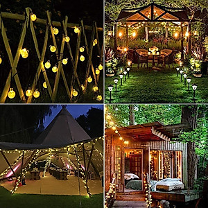 LOENDE Battery Operated String Lights Waterproof 16FT 30 LED 8 Modes Fairy Garden Globe String Lights with Timer for Christmas Tree Holiday Outdoor Indoor Patio Party Decor, Warm White (2 Pack)