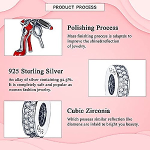 LONGLUCK 925 Sterling Silver Bead Charm for Pandora Charms Bracelets and Necklaces for Woman 5A Cubic Zirconias Dangle Pendant,Jewelry Bead