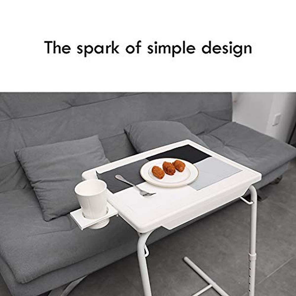 Liftable Laptop Table Bedside Study Wirting Table Student Dormitory Computer Table Height Adjustable for Small Space (White)