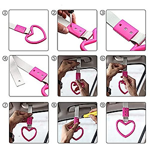 LDCREEE Subway Train Bus 2pcs Handle Hand Strap Car Bus Handle Strap Charm Drift (White-2Pcs)