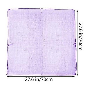 Fengek 9 Pcs Chiffon Scarf 27.6 Inch Square Solid Color Bandana Handkerchief Ribbon Scarves for Women Girls Multicolor 1