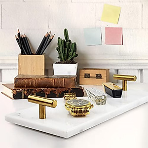 Guest Towel Holder Tray for Bathroom - Marble Tray - White - Bathroom Hand Towel Tray, Paper Guest Towel Holder, Vanity Tray for Bathroom (White)