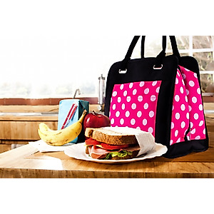 The Cooler Lunch Bag Insulated Cooler Lunch Bag for Women Pink Black Women's Food Storage with 2 ice Packs