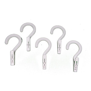 Melvado Laundry Hanger Hooks | Strong Plastic Solid Metal Spring | Lightweight, Convenient Clothing Pins To hang and Dry Wet Clothes | For Home Use or Travel | Economy 12 Pack | White