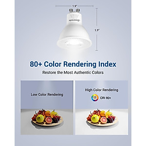 DEWENWILS GU10 LED Bulb, Dimmable, 500LM 5000K Daylight Track Lighting 7W(50W Equivalent) Bulbs for Kitchen, Living Room, Bathroom, Bedroom, UL Listed, 10 Pack